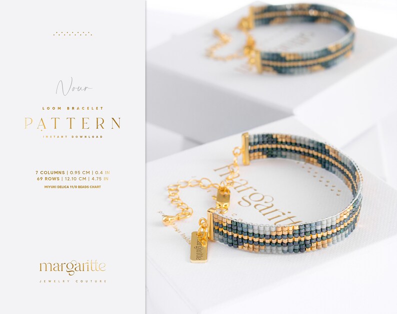 Easy Loom Bracelet Pattern Miyuki Delica Chart Bead Loom - Etsy