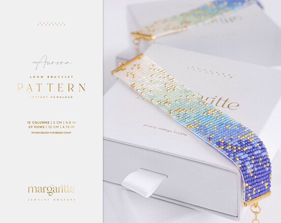 Ombre Loom Bead Pattern Miyuki Bracelet Pattern Brick Stitch - Etsy