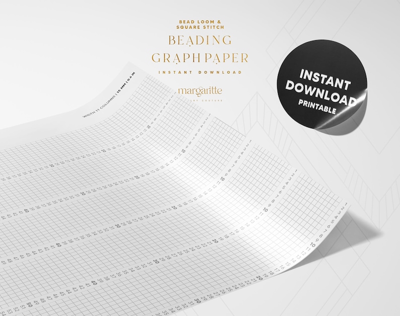 Beading Graph Paper Printable • Loom & Square-stitch Pattern Template ...