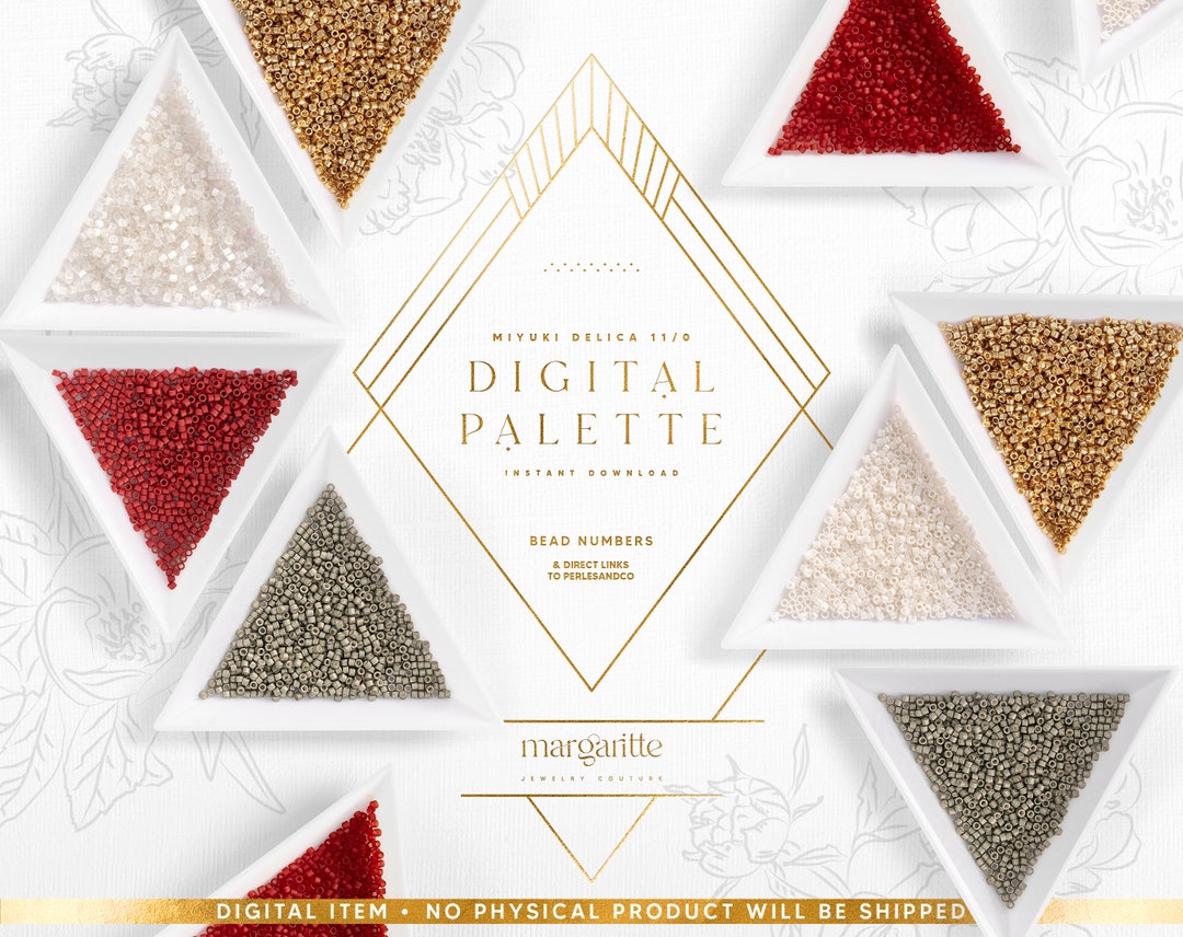 Miyuki Delica Bead Set, DIGITAL Miyuki Delica Color Palette, Green Red ...