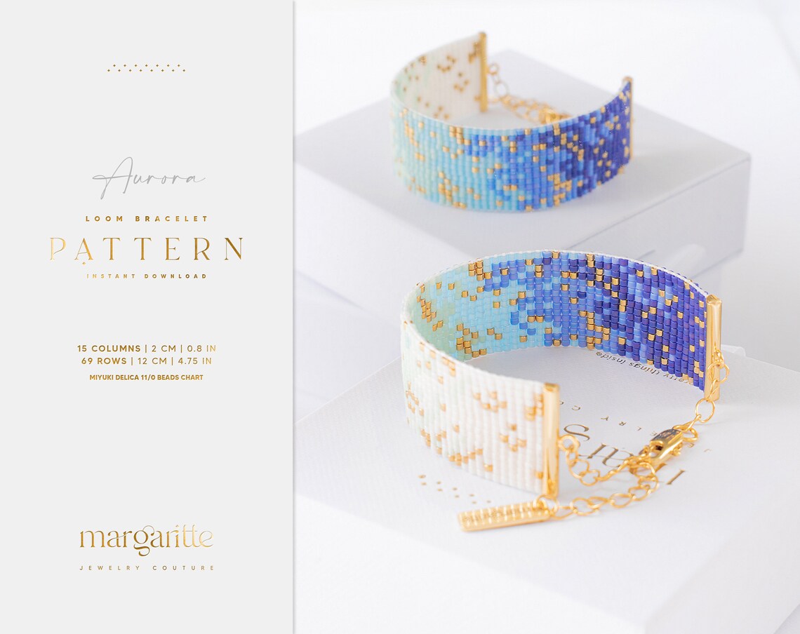 Ombre Loom Bead Pattern Miyuki Bracelet Pattern Brick Stitch - Etsy