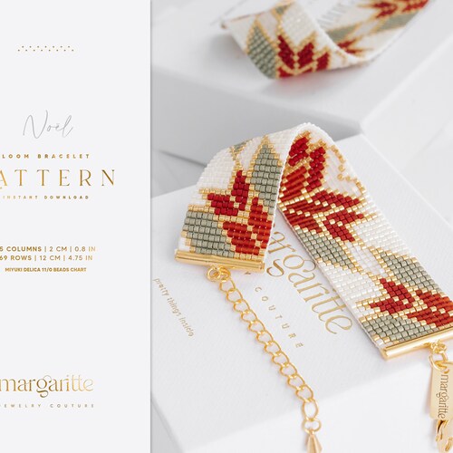 Easy Loom Bracelet Pattern Miyuki Delica Chart Bead Loom - Etsy