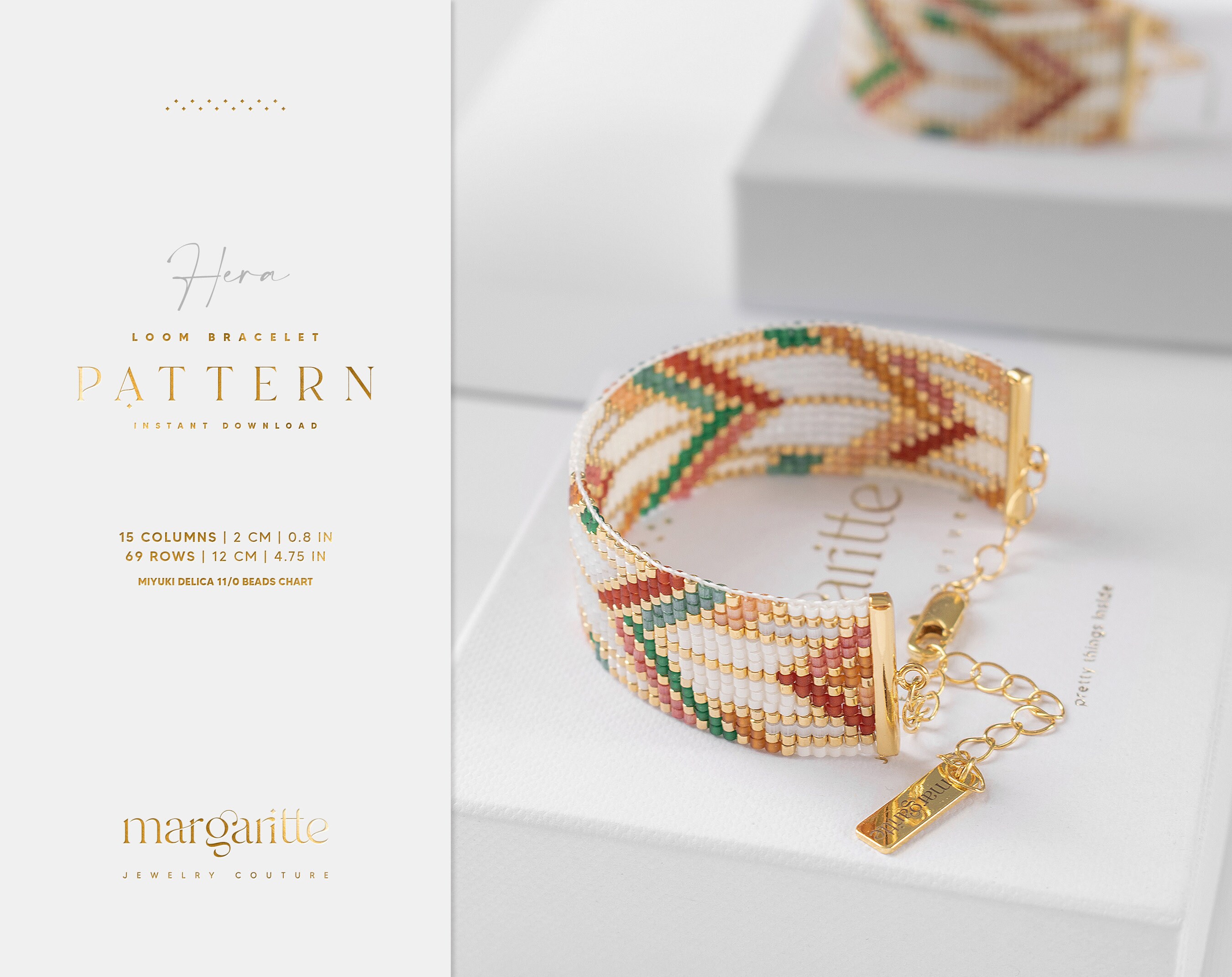 Miyuki Pattern Loom Bracelet Pattern Miyuki Delica Bracelet - Etsy