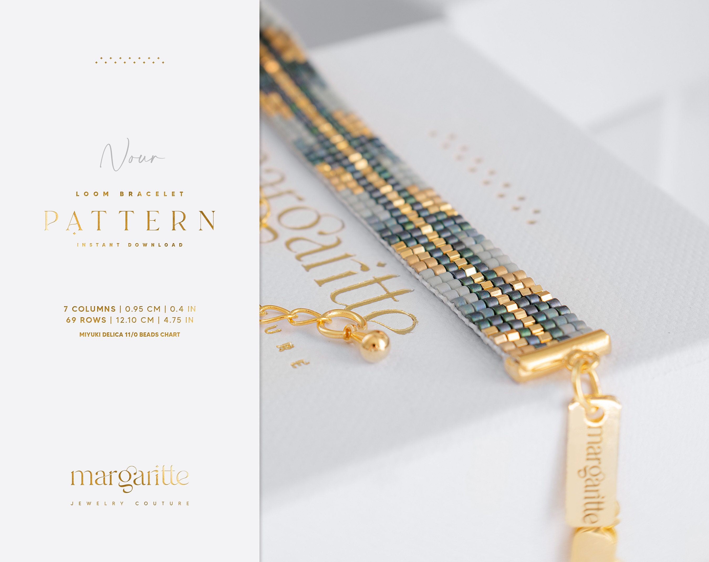 Easy Loom Bracelet Pattern Miyuki Delica Chart Bead Loom - Etsy