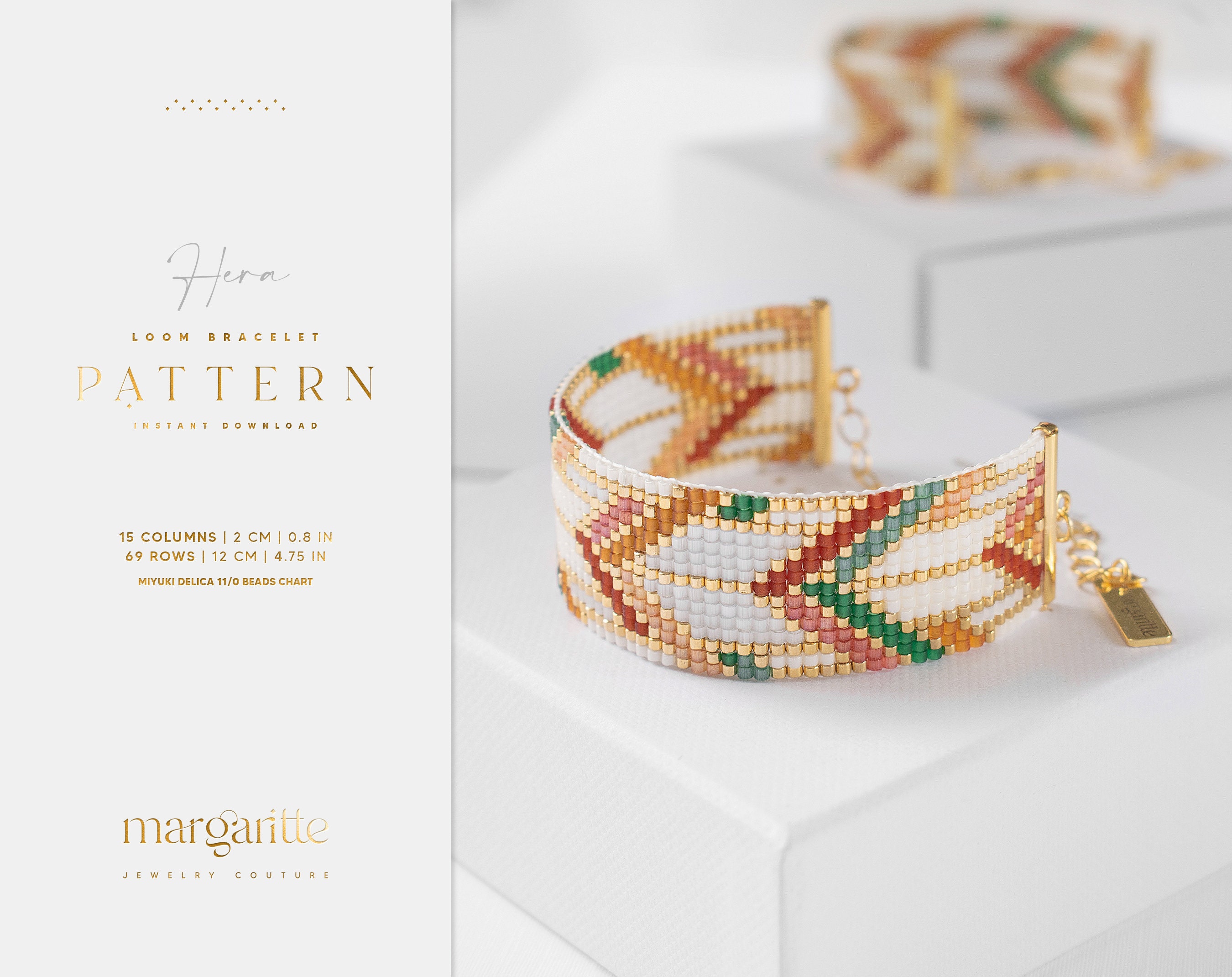Miyuki Pattern Loom Bracelet Pattern Miyuki Delica Bracelet - Etsy