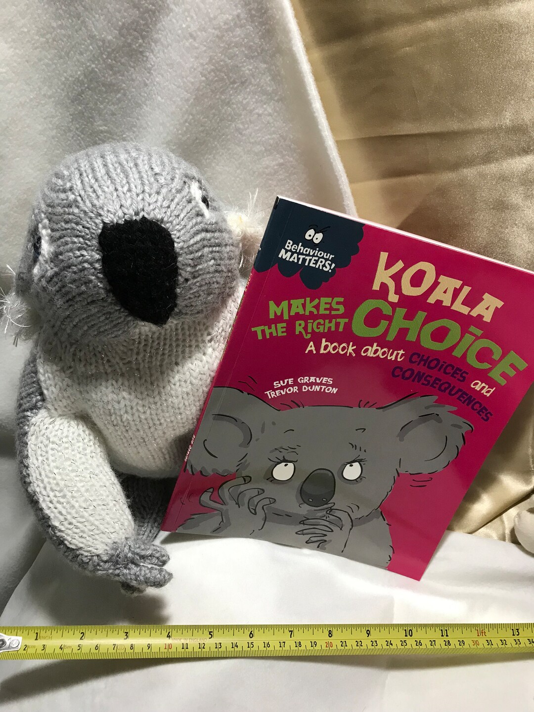 Hand Knitted Koala and Book Set - Etsy