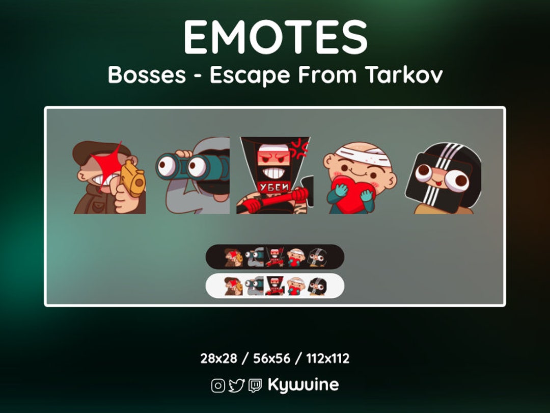 Bosses From Escape From Tarkov Pack Discord & Twitch Emotes Instant ...