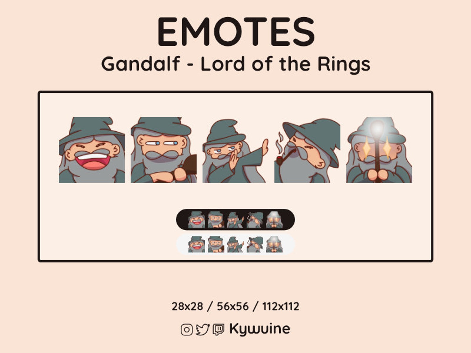 Gandalf From Lord of the Rings Pack Discord & Twitch Emotes - Etsy