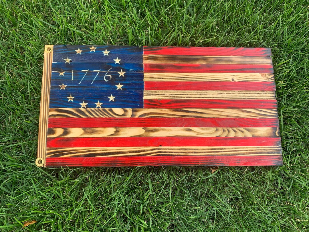 Handmade Wooden 1776 USA Flag - Etsy