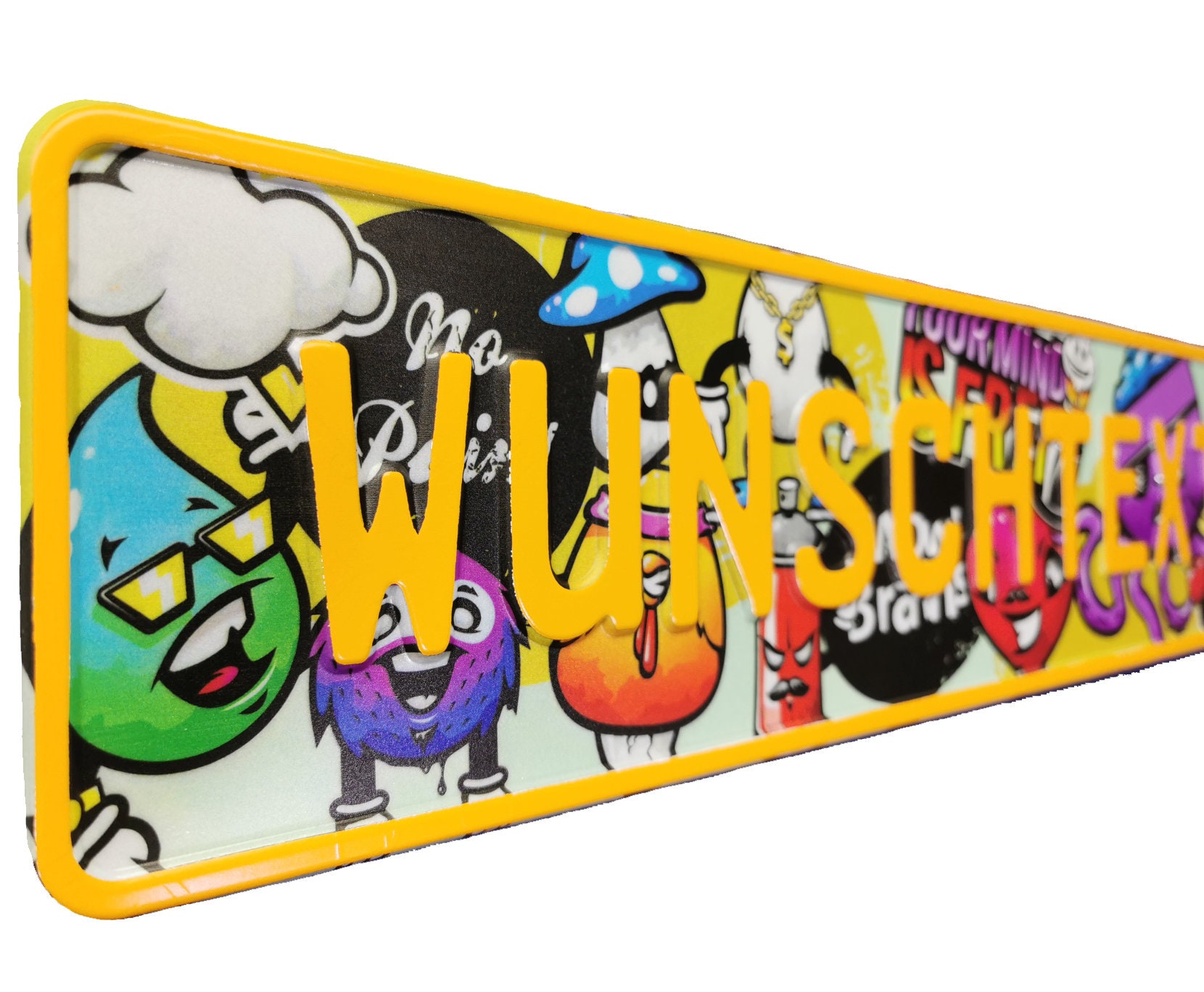 Birthday Sign Emoji Smail Shield Name Text Birthday Embossing 10 ...