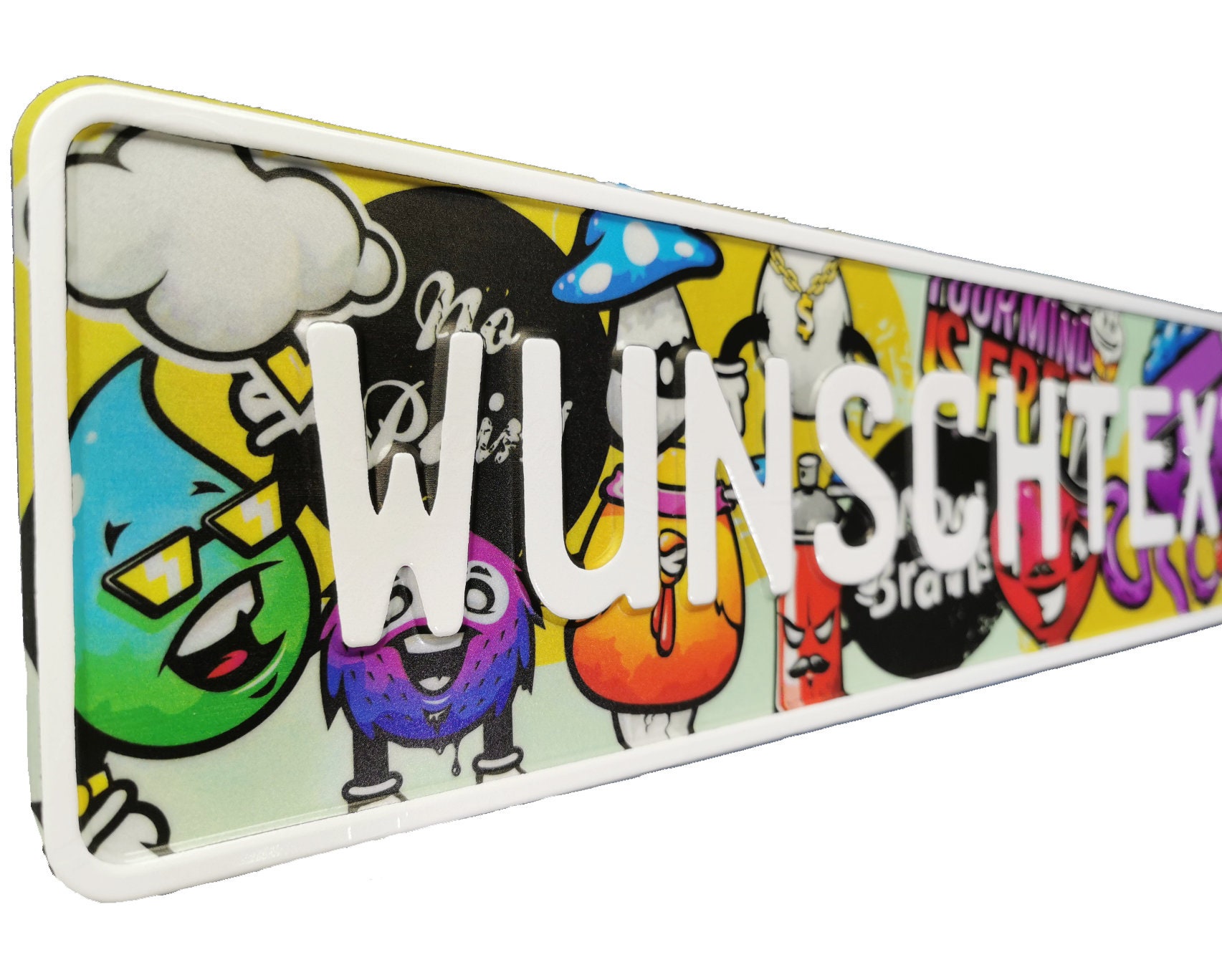 Birthday Sign Emoji Smail Shield Name Text Birthday Embossing 10 ...