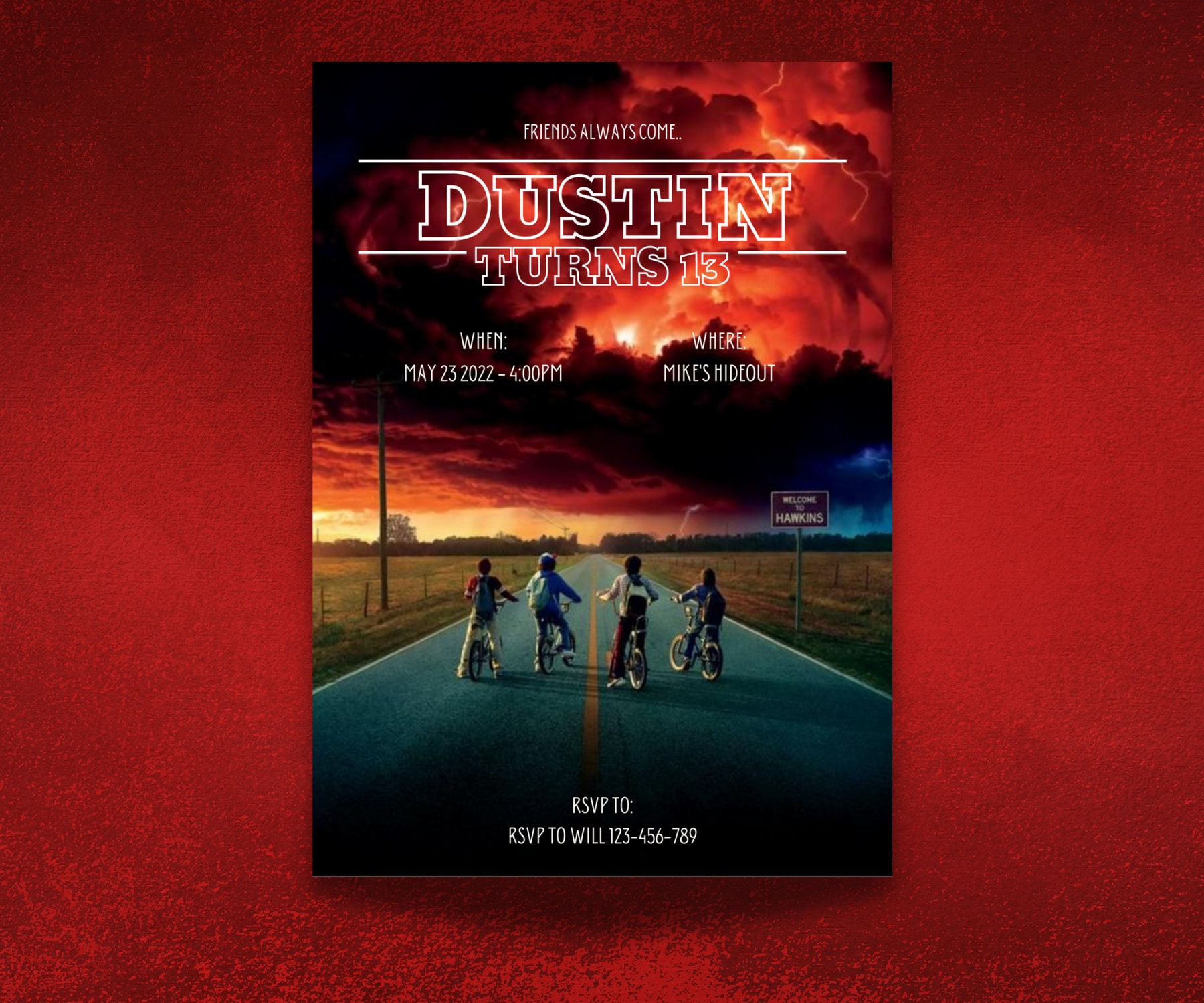 Stranger Things Invitation for Stranger Things Birthday Party Invite ...