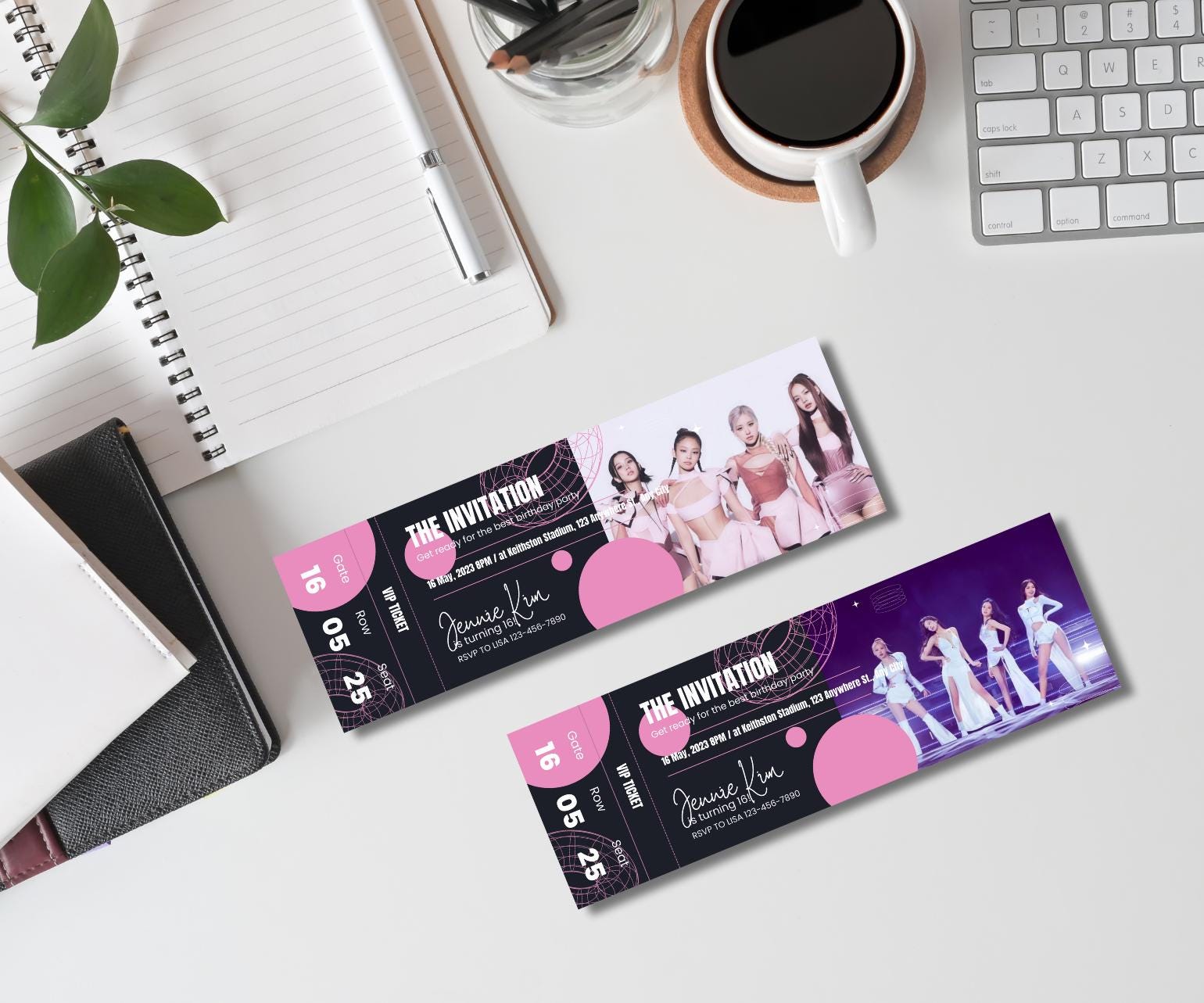 Blackpink Invitation for Blackpink Birthday Party Invite for Black Pink ...
