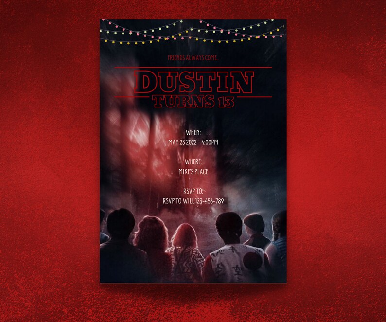 Stranger Things Invitation for Stranger Things Birthday Party Invite ...