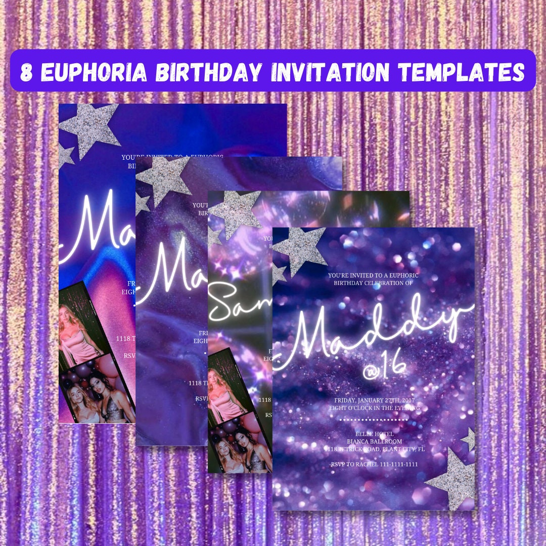 Euphoria Invitation for Euphoria Birthday Party Invite for - Etsy UK