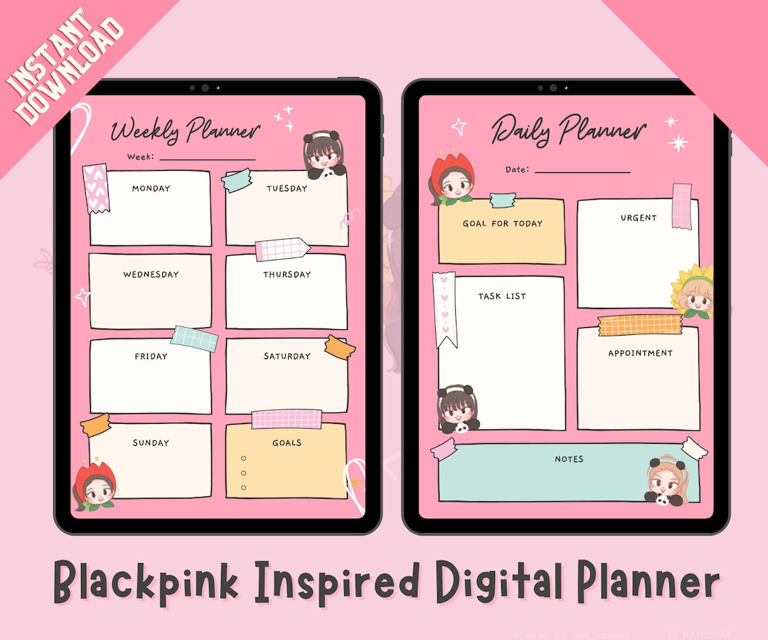 BLACKPINK Digital Planner BLACKPINK Kawaii Digital Planner Blackpink ...