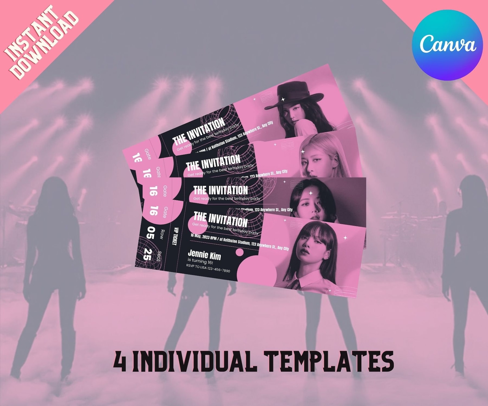 Blackpink Invitation for Blackpink Birthday Party Invite for - Etsy