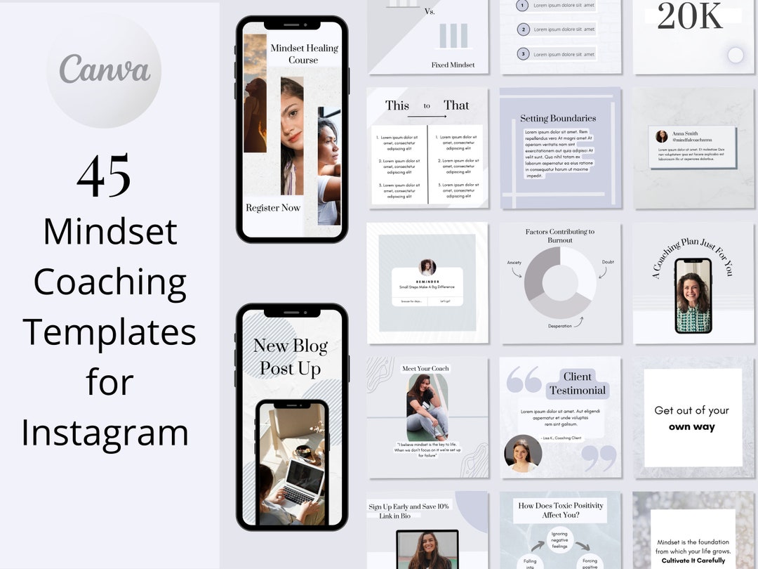 45 Canva Templates for Coaches, Mindset Coaching, Instagram Post ...