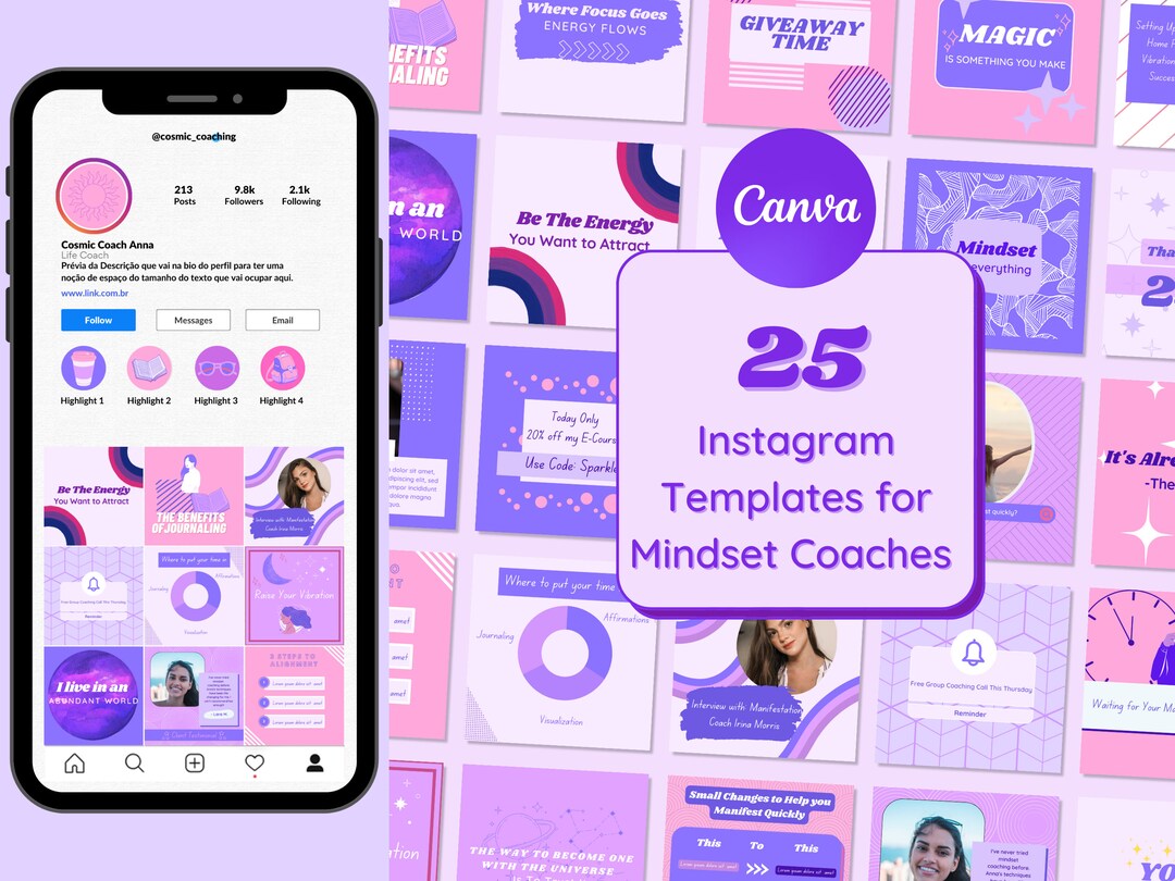 25 Canva Templates for Coaches, Mindset Coaching, Instagram Post ...