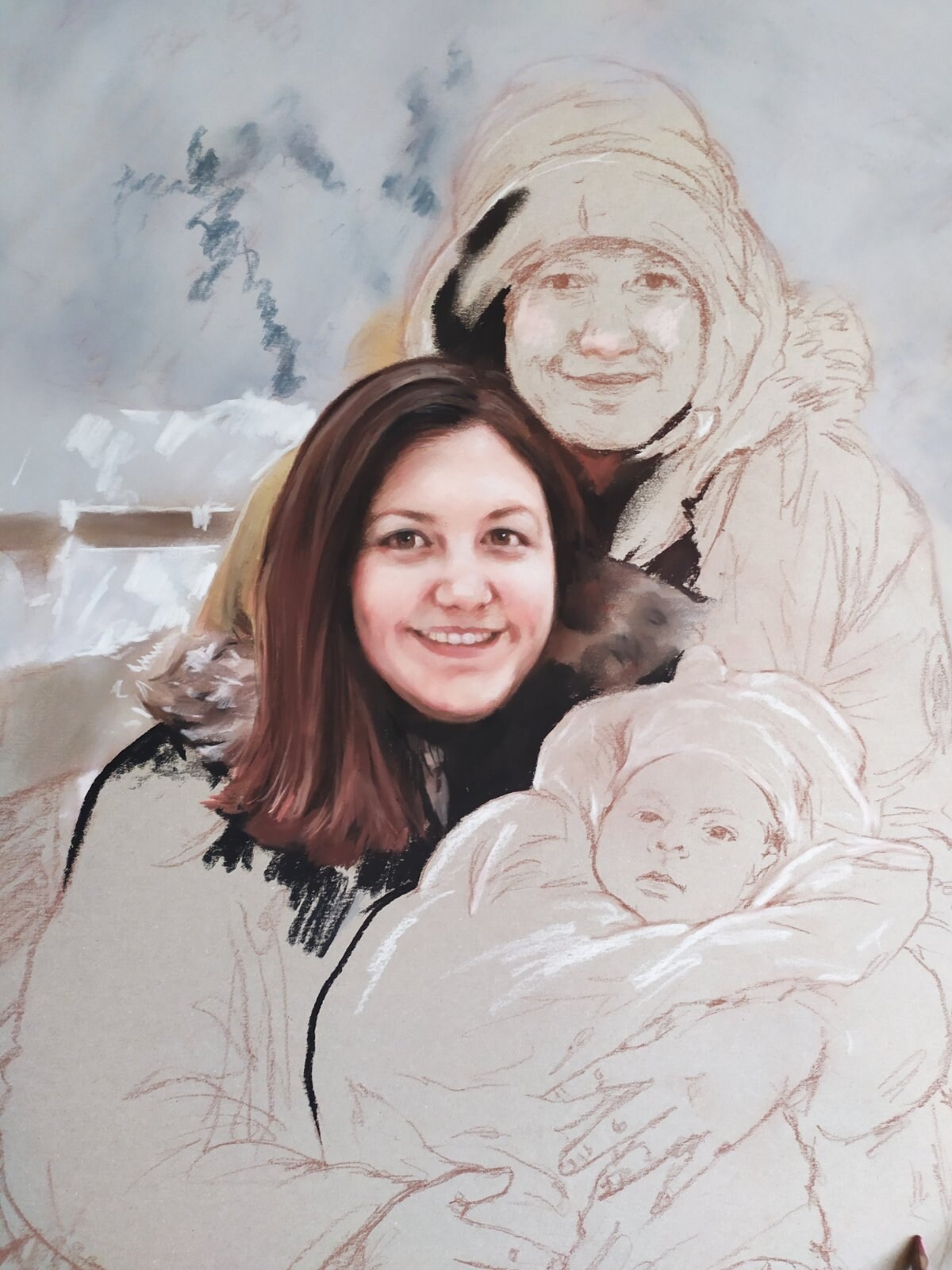 Family Love Gift Painting of Your Family Merged From | Etsy