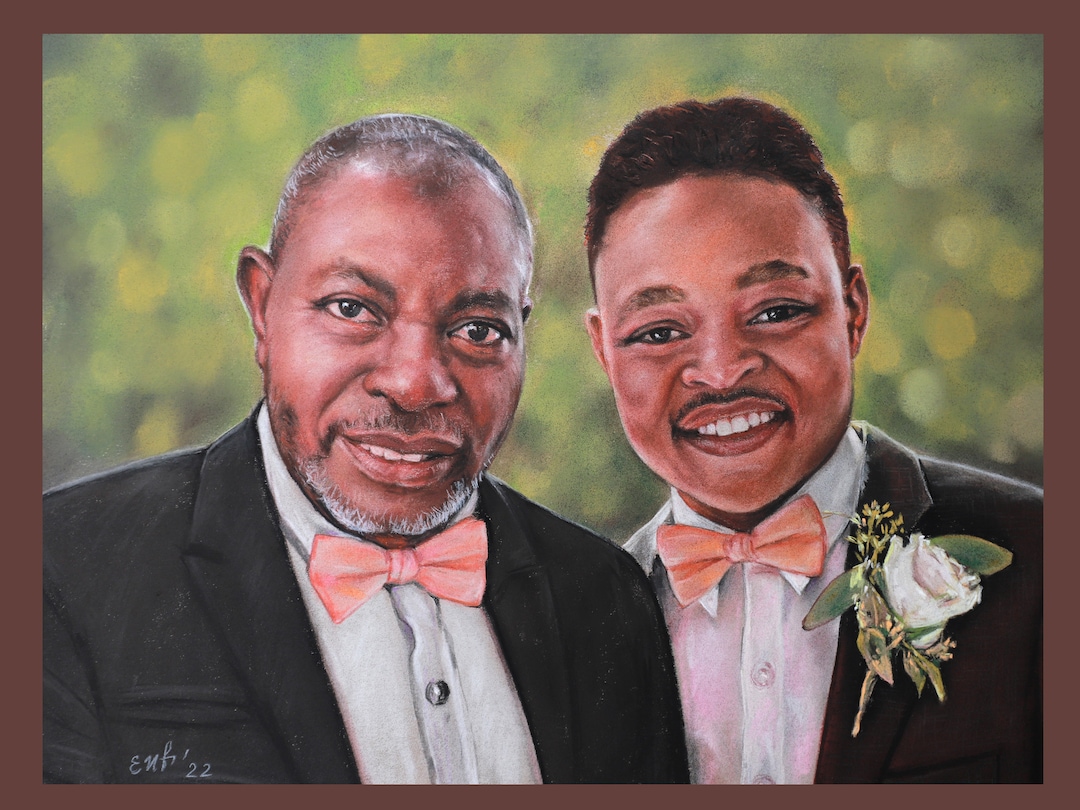 Custom Real Handpainted Wedding Portrait, Commission Portrait ...