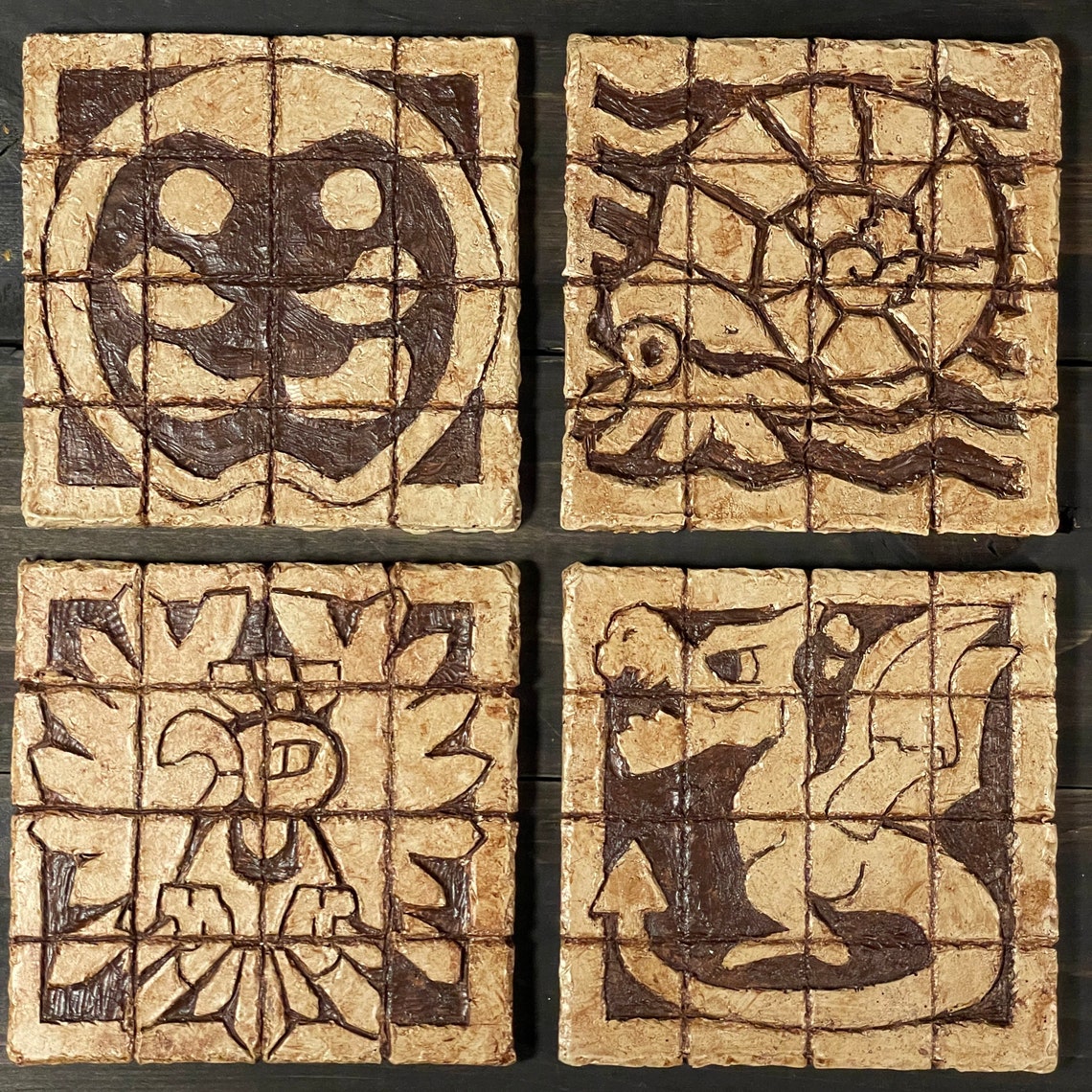 Set of Four Ruins of Alph Tiles - Etsy