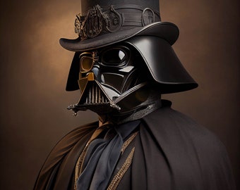 Victorian Gothic Steampunk Star Wars Art, Victorian Darth Vader Ai Art ...