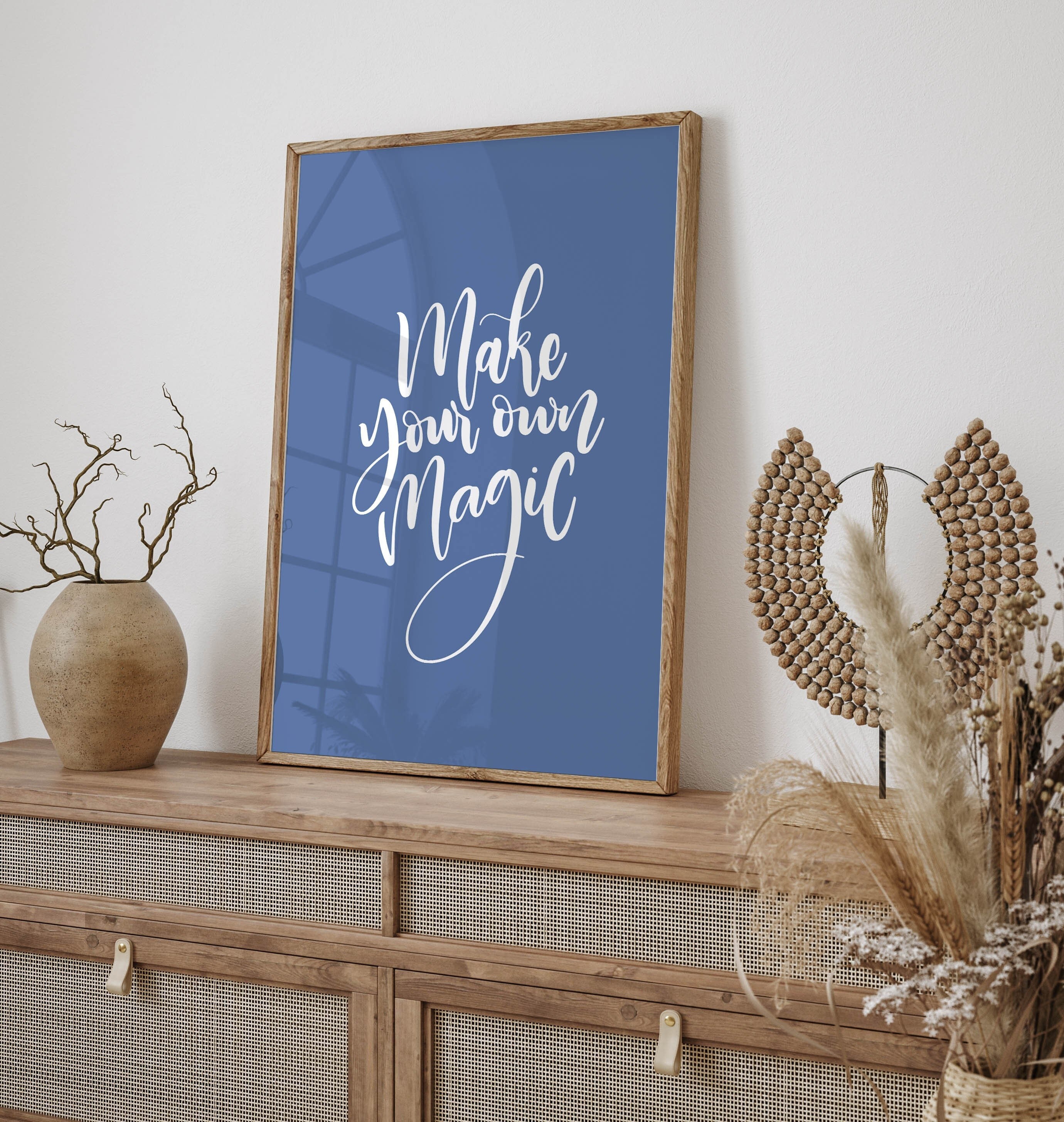 Make Your Own Magic Typography Poster, Minimal Inspirational Wall Art ...