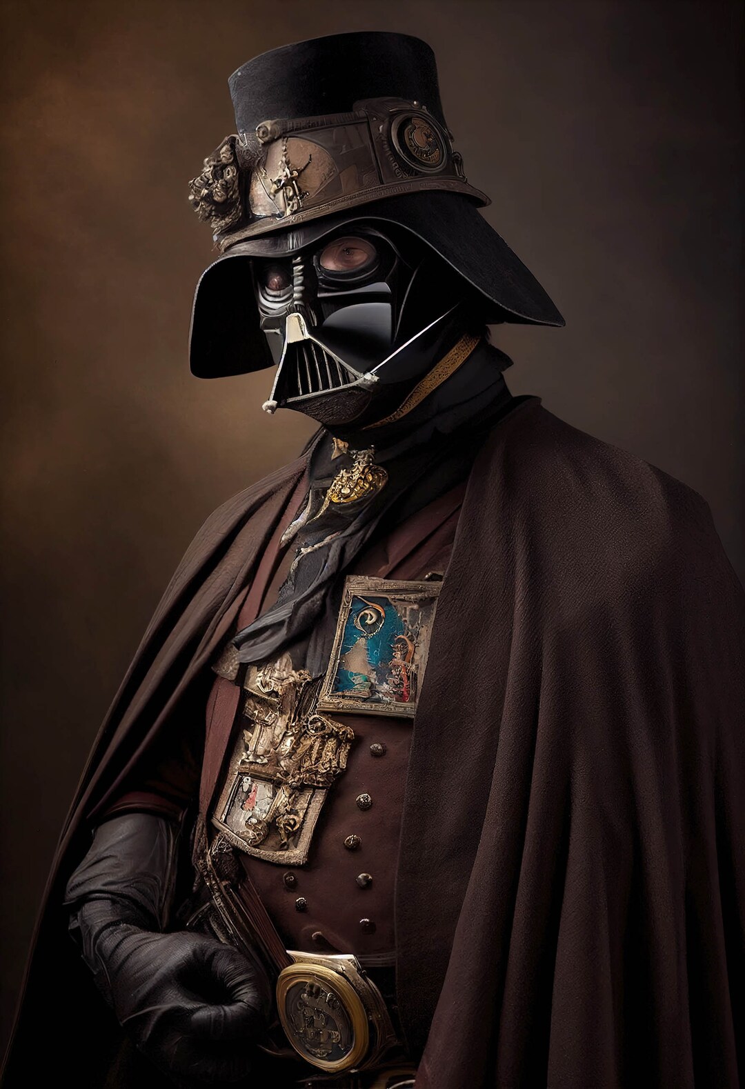 Victorian Gothic Steampunk Star Wars Art, Victorian Darth Vader Ai Art ...