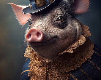 Victorian Gothic Steampunk Animals and Creatures Art, Victorian Bear Ai ...