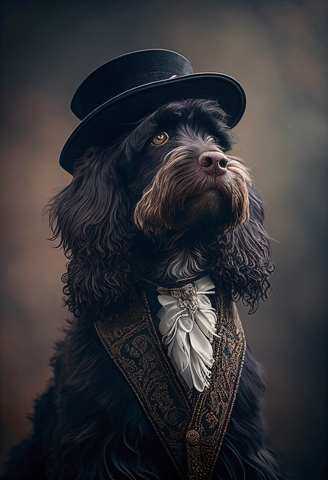 Victorian Gothic Steampunk Animals and Creatures, Victorian Cockapoo Ai Art, Elegant and Cheeky ...
