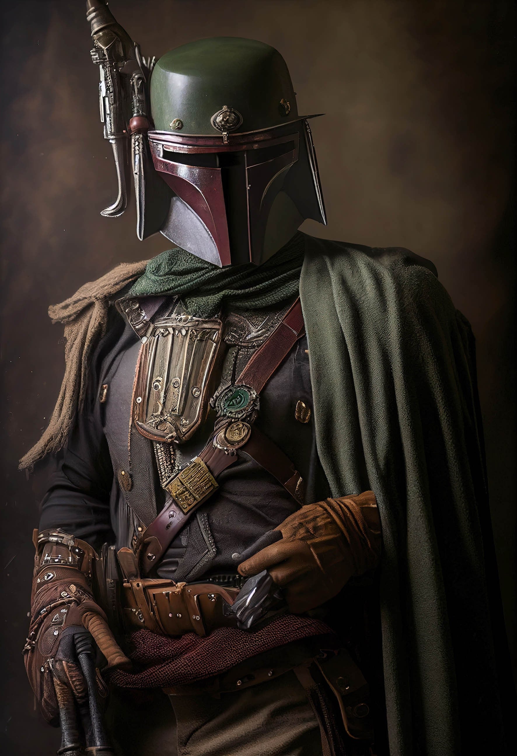 Victorian Gothic Steampunk Mandalorian Art Victorian Boba - Etsy
