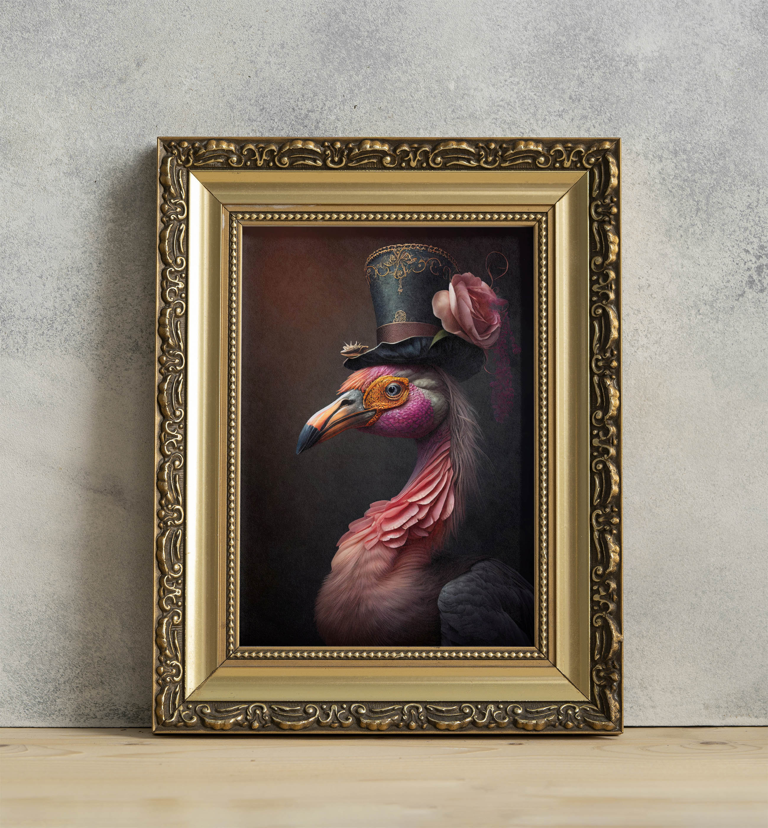 Victorian Gothic Steampunk Flamingos Art, Victorian Flamingo 3 Ai Art ...