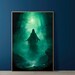 Green Forest Ghost in Misty Forest Fantasy Art Print, Darkarts Poster ...