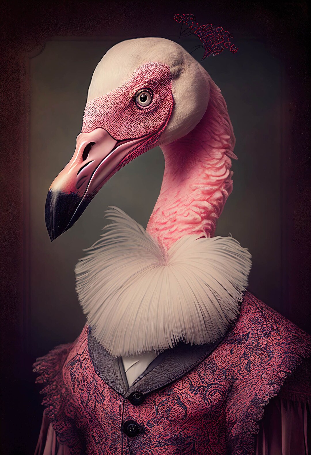 Victorian Gothic Steampunk Flamingos Art, Victorian Flamingo 2 Ai Art ...