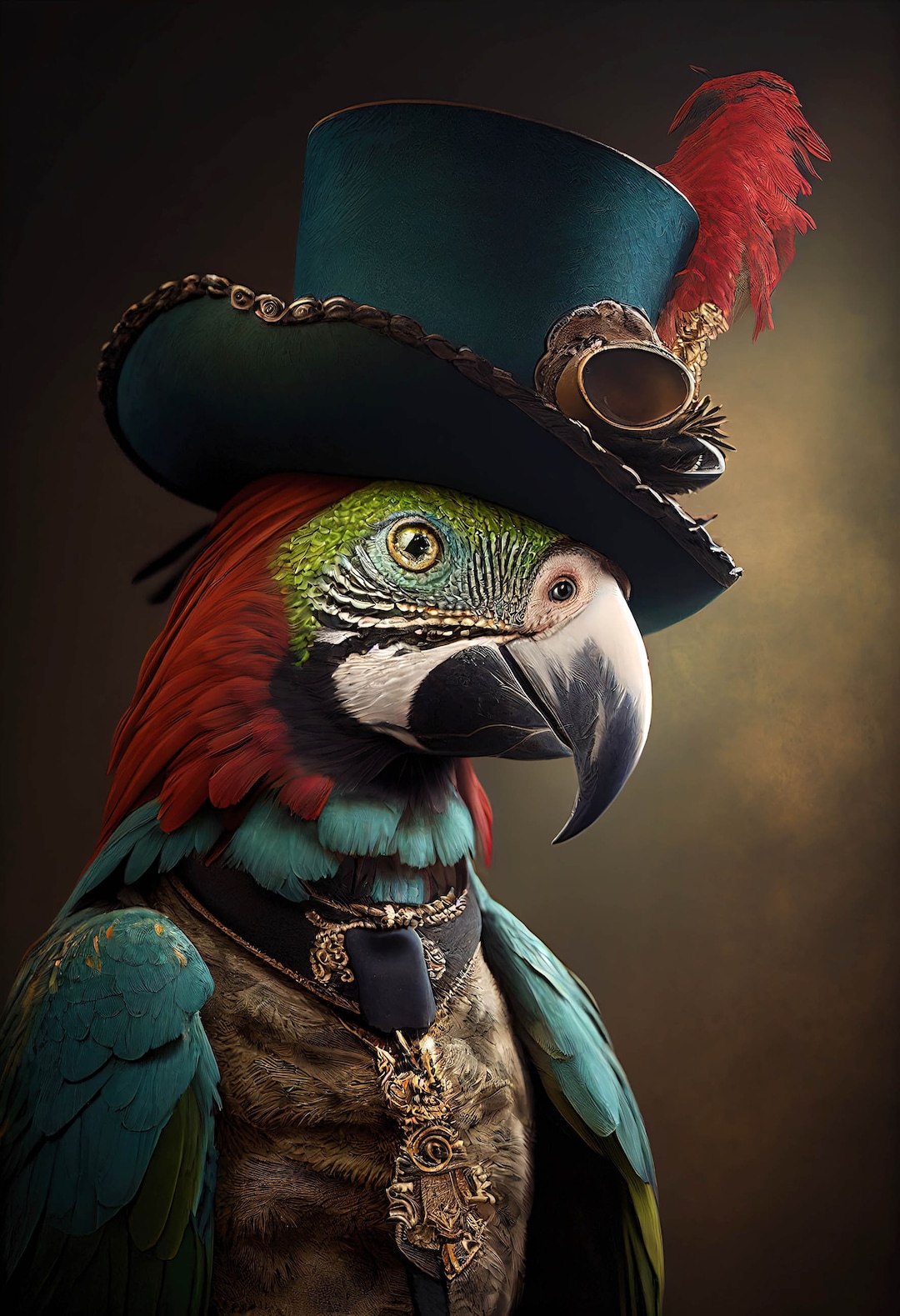 Victorian Gothic Steampunk Animals and Creatures Art, Victorian Parrot ...