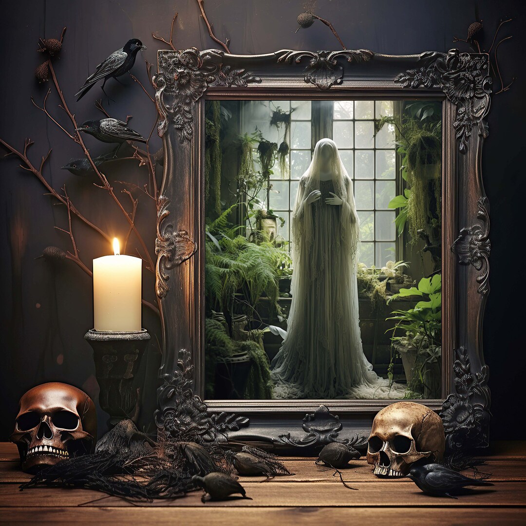Plant Loving Halloween Ghost Fantasy Art Print, Darkarts Poster Gothic ...