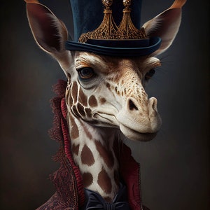 Victorian Gothic Steampunk Animals and Creatures Art, Victorian Giraffe ...