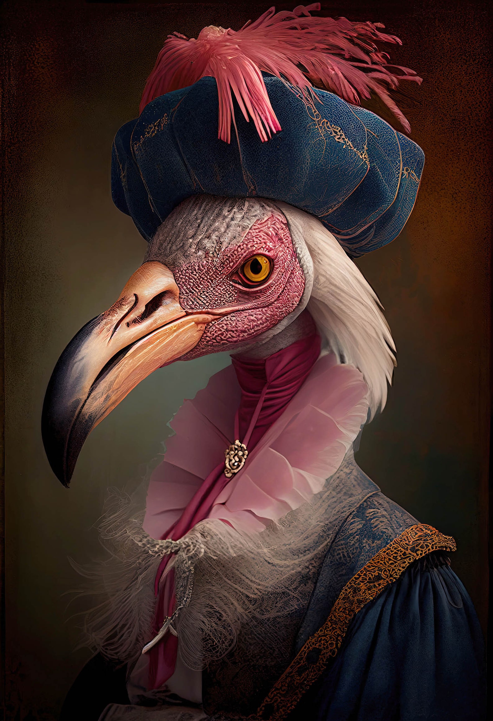 Victorian Gothic Steampunk Flamingos Art, Victorian Flamingo 4 Ai Art ...