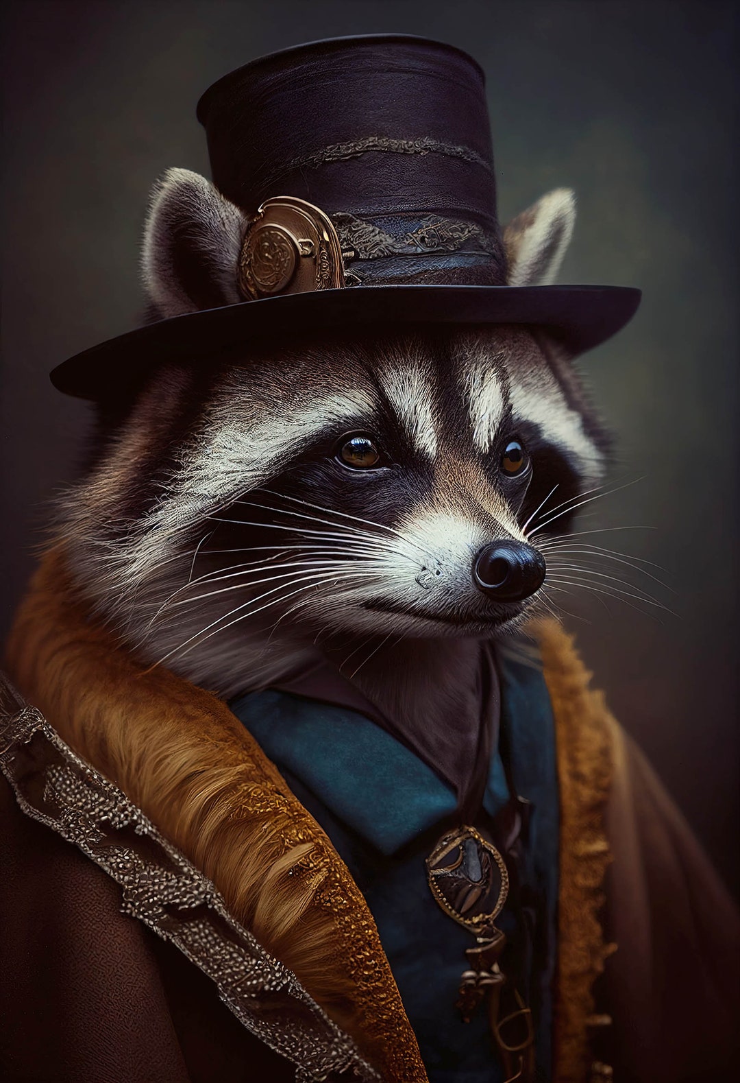 Victorian Gothic Steampunk Animals and Creatures Art, Victorian Raccoon ...