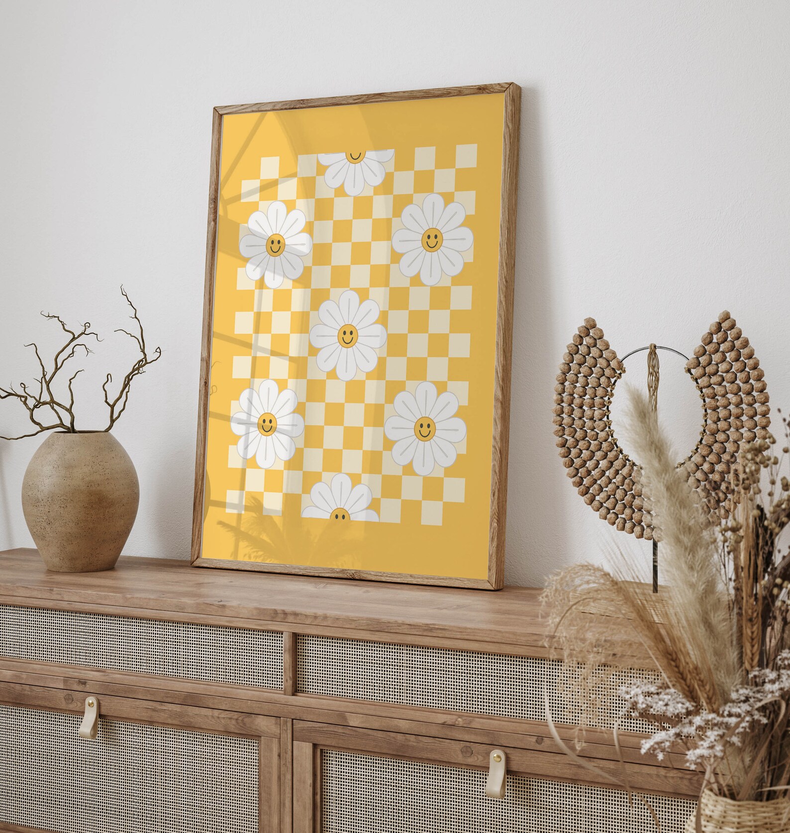 Set of Three Peace Love Daisies Pop Art Poster, Retro Print Digital ...