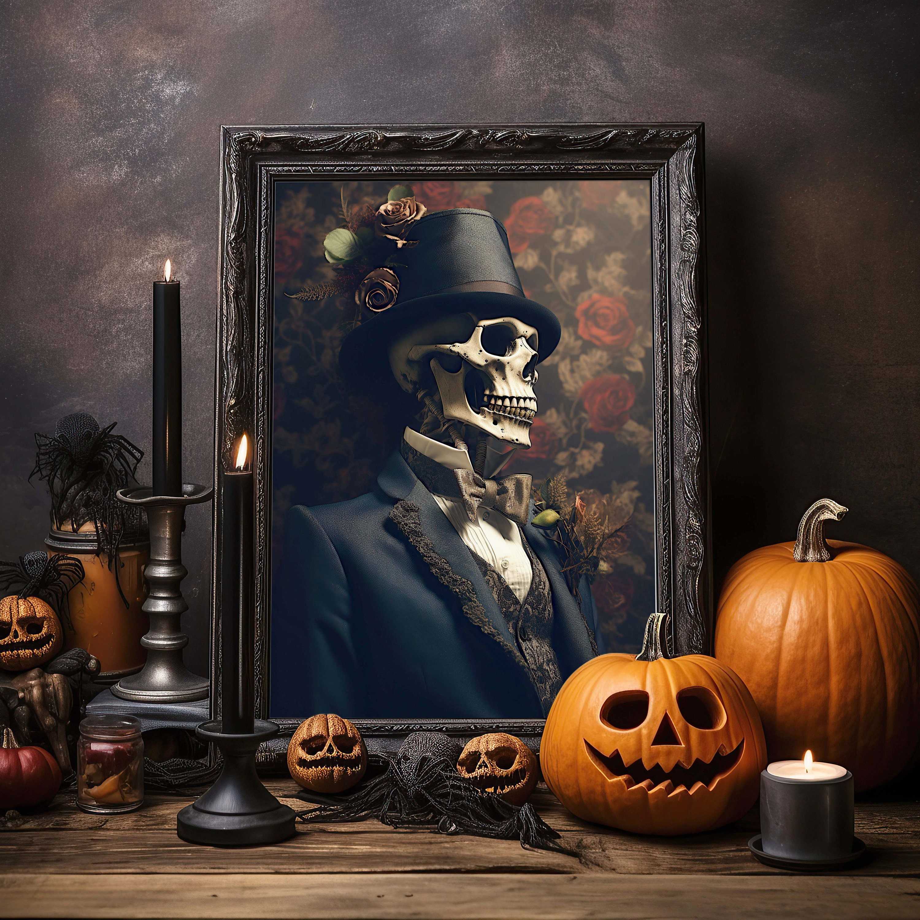 Printable Victorian Gothic Skeleton Gentleman Fantasy Vintage Art Print ...