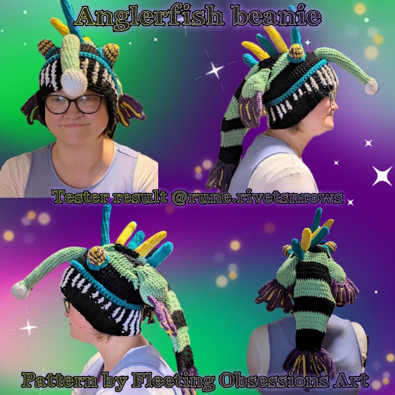 Anglerfish Beanie Crochet Pattern - Etsy Canada