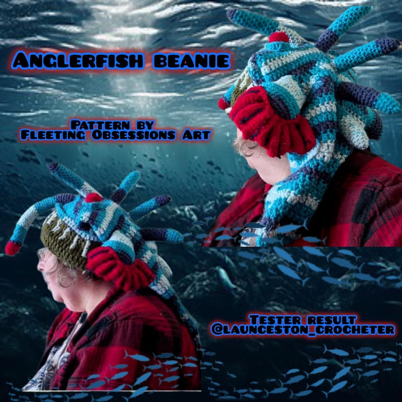 Anglerfish Beanie Crochet Pattern - Etsy Canada