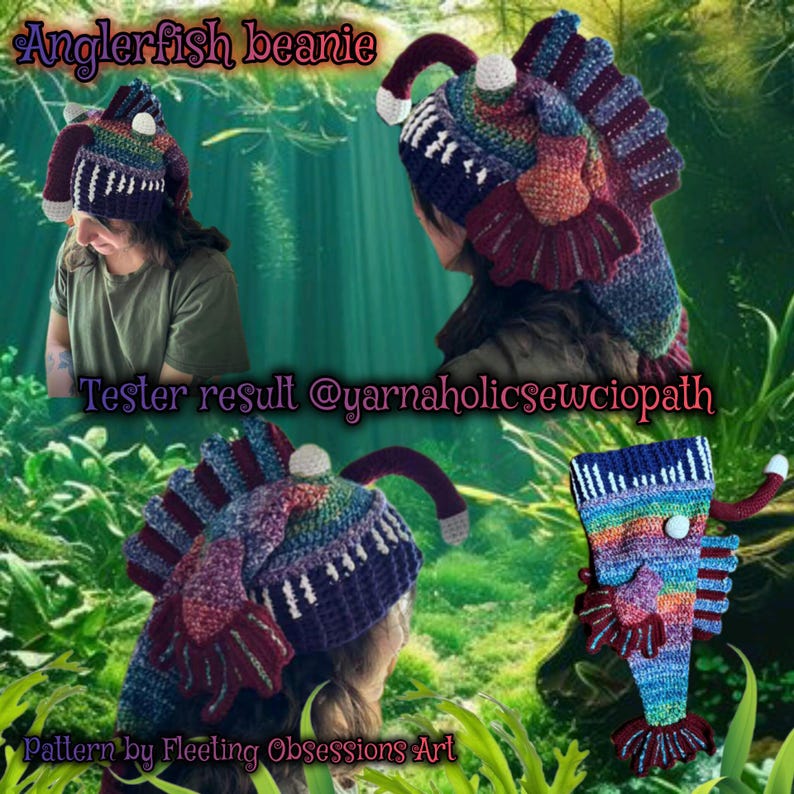 Anglerfish Beanie Crochet Pattern - Etsy Canada