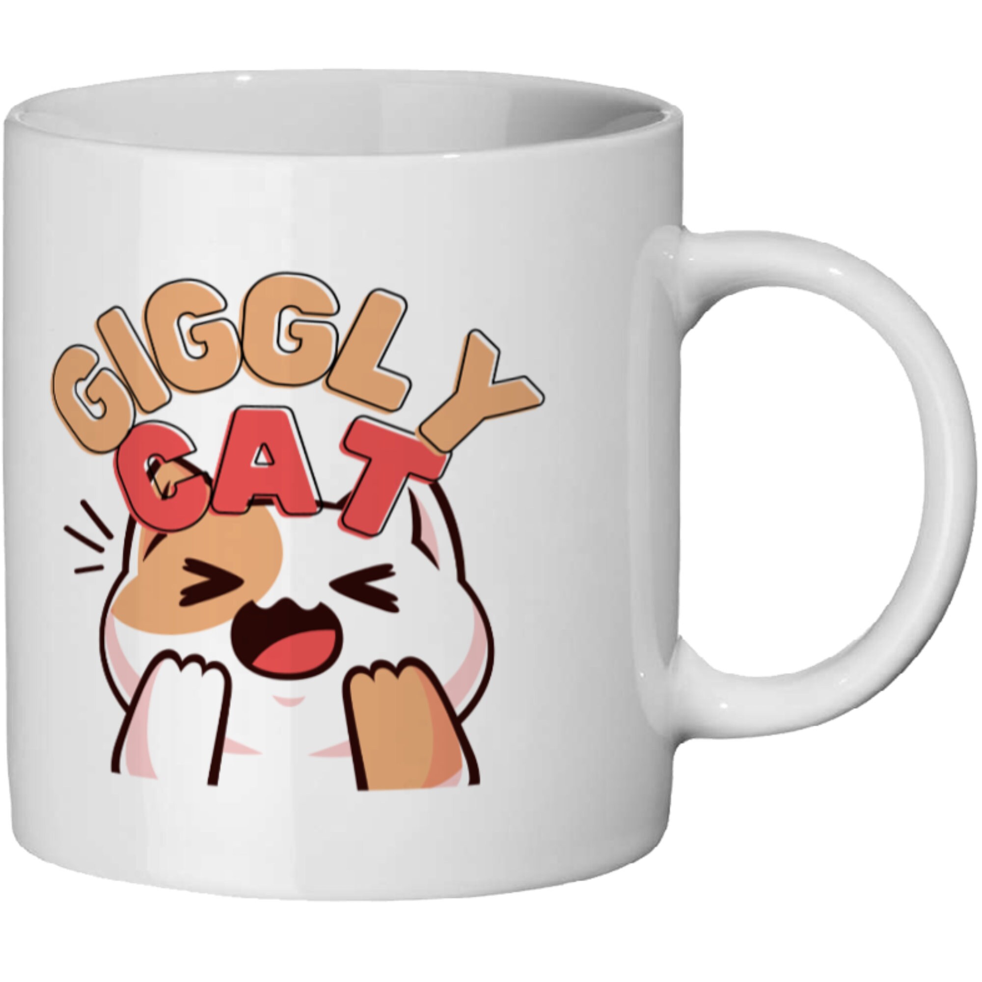 Giggly Cat Coffee Teacup, Cartoon Drawing, Fun & Funky Tea Cup for ...