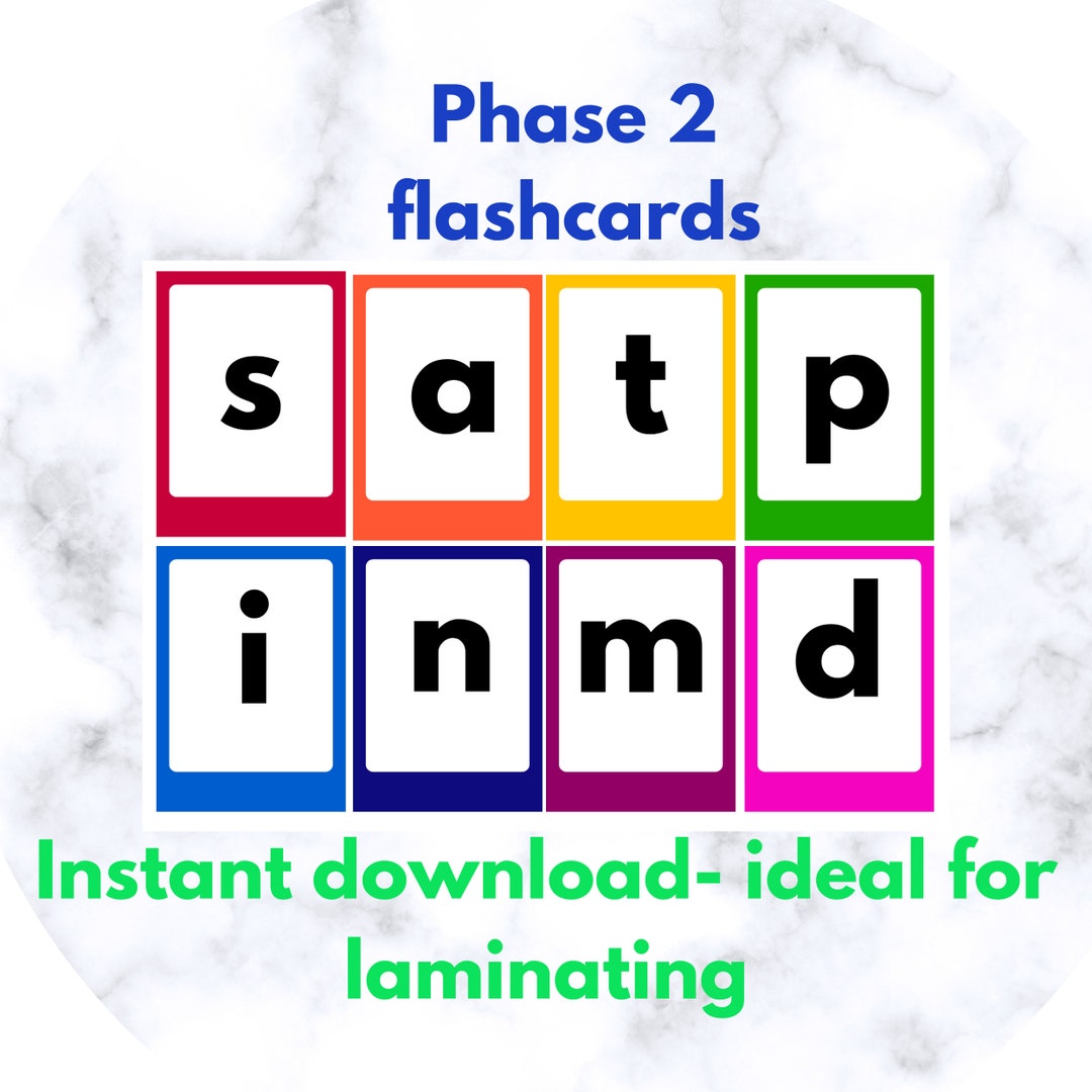Phonics Phase 2 Flashcards, Early Years Learning (printable) - Etsy