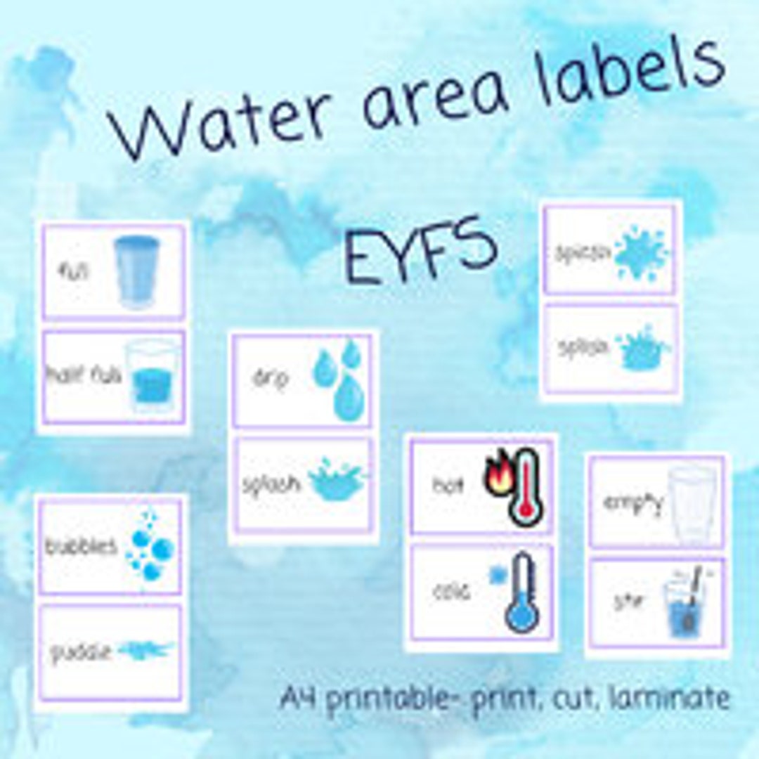 Early Years Water Area Signs, Classroom Continuous Provision Labels ...