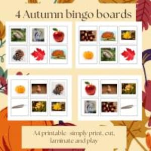 Autumn Bingo Game, Printable Vocabulary Activity (digital Download) - Etsy