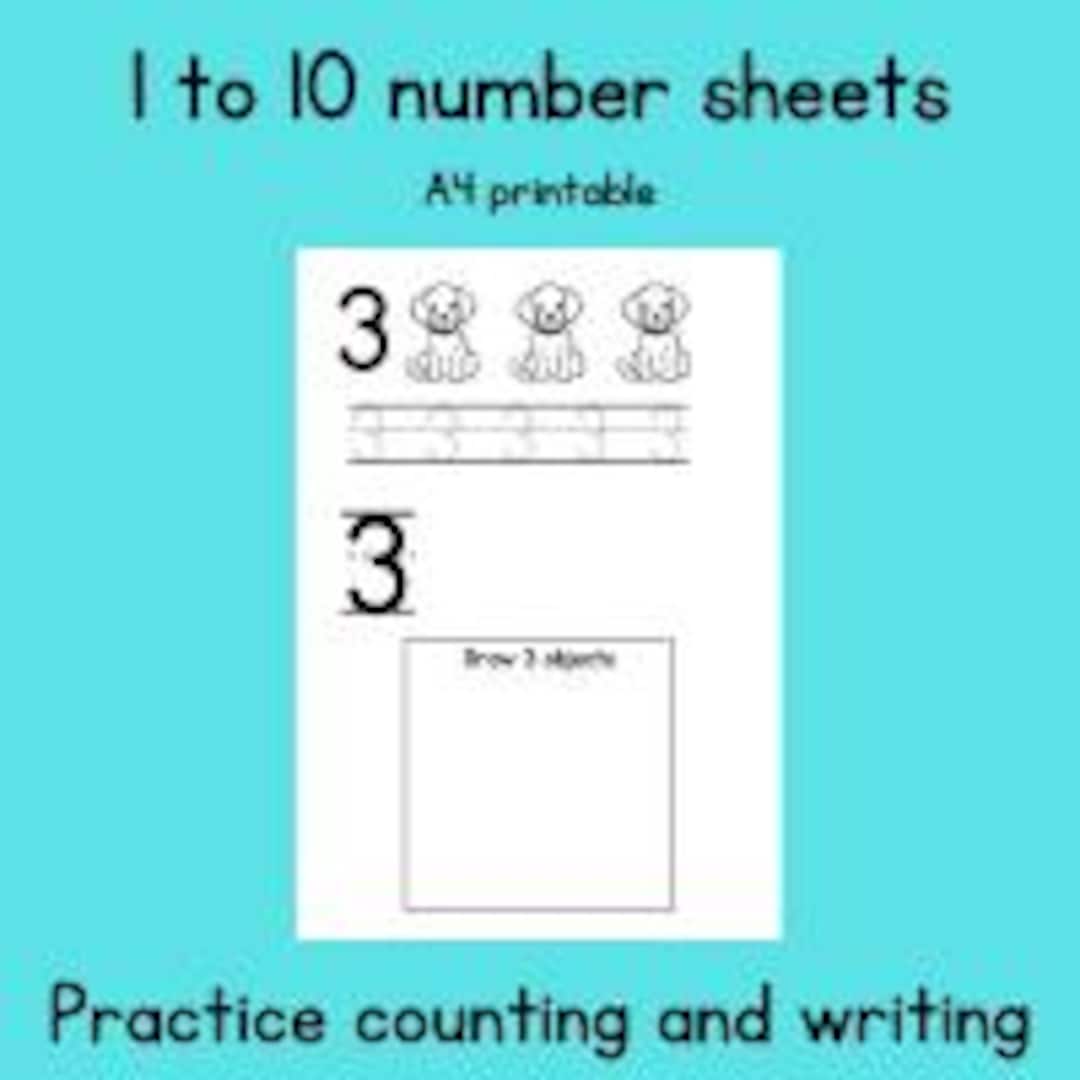 Hojas de actividades de números del 1 al 10 para niños, aprenda a ...